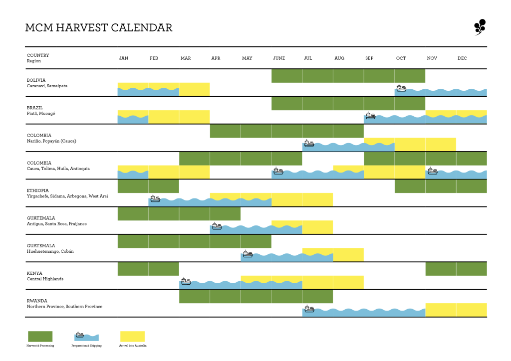 MCM's Harvest Calendar | Melbourne Coffee Merchants